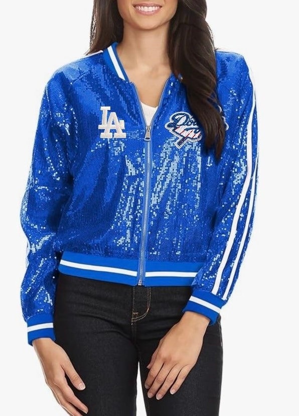 LA Dodgers Blue Sequin Jacket - Etsy