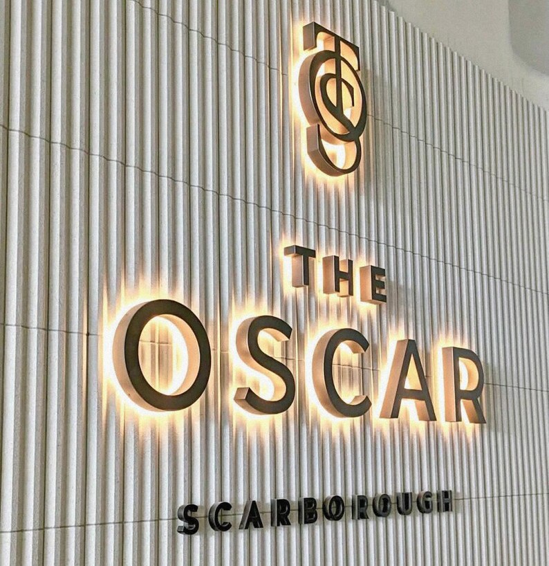 Custom 3D Metal Backlit Sign, LED Business Logo Sign, Illuminated ...