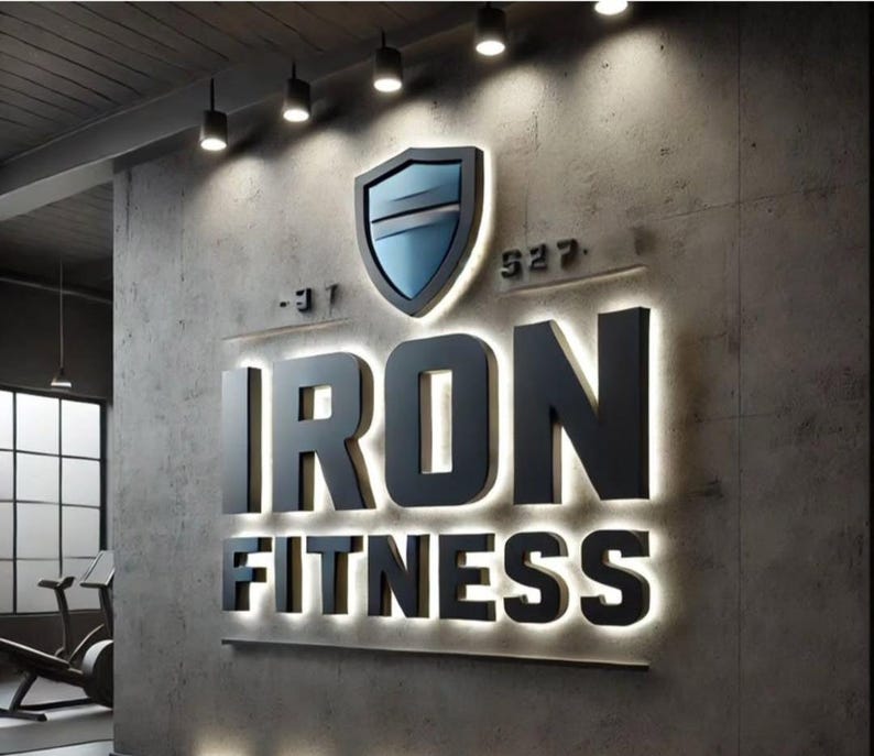 Custom 3D Metal Backlit Sign, LED Business Logo Sign, Illuminated ...