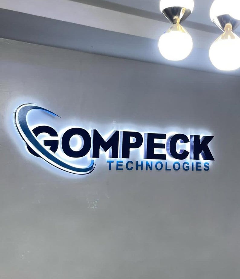 Custom LED Backlit Sign – 3D Lighted Business Logo Sign for Office ...