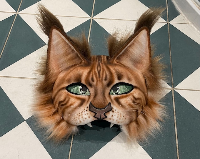 Therian Cat Mask, Quadrobics Mask, Maincoon Mask, Therian Mask, Furry ...