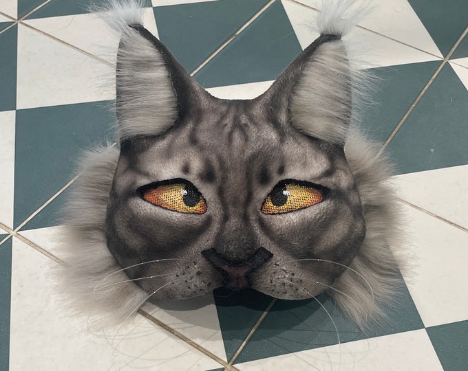 Therian Cat Mask, Quadrobics Mask, Maincoon Mask, Therian Mask, Furry ...
