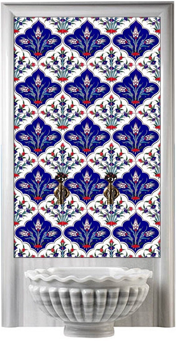 60x100 Cm Turkish Bath Panel,turkish Ottoman Style,iznik Ceramic ,hamam ...