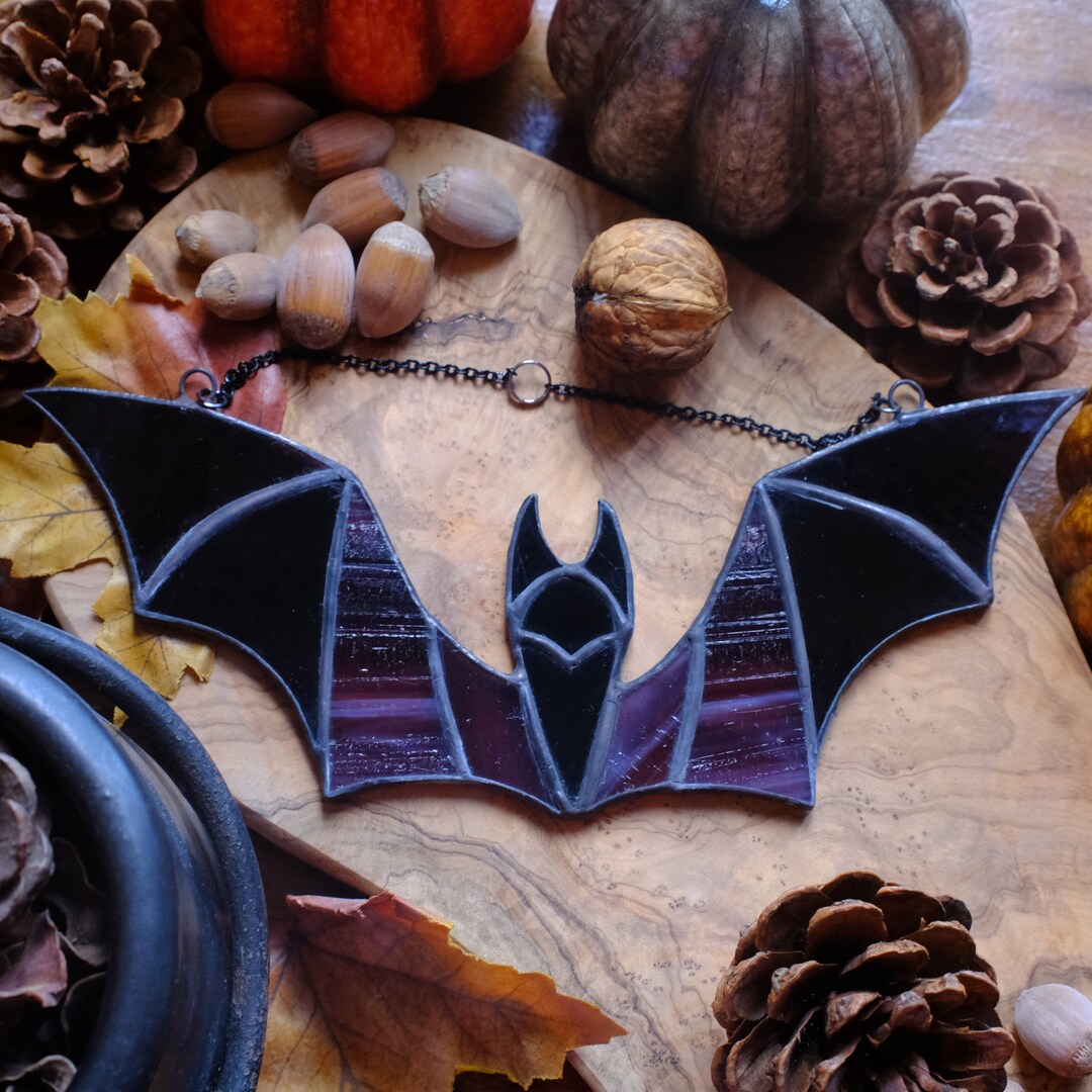 Bat Stained Glass Window - Etsy