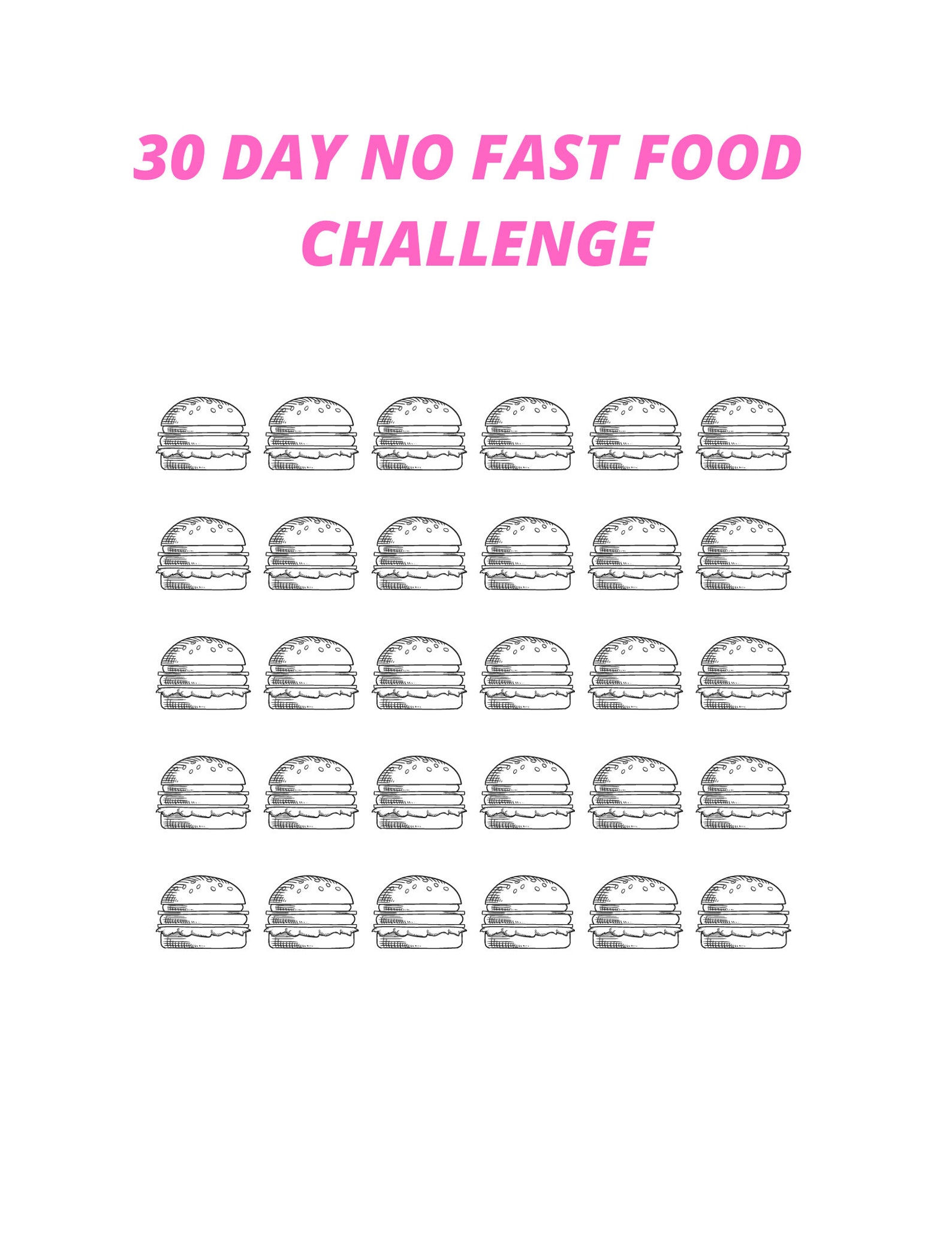 30 Day Challenge Tracker Printable Download - Etsy