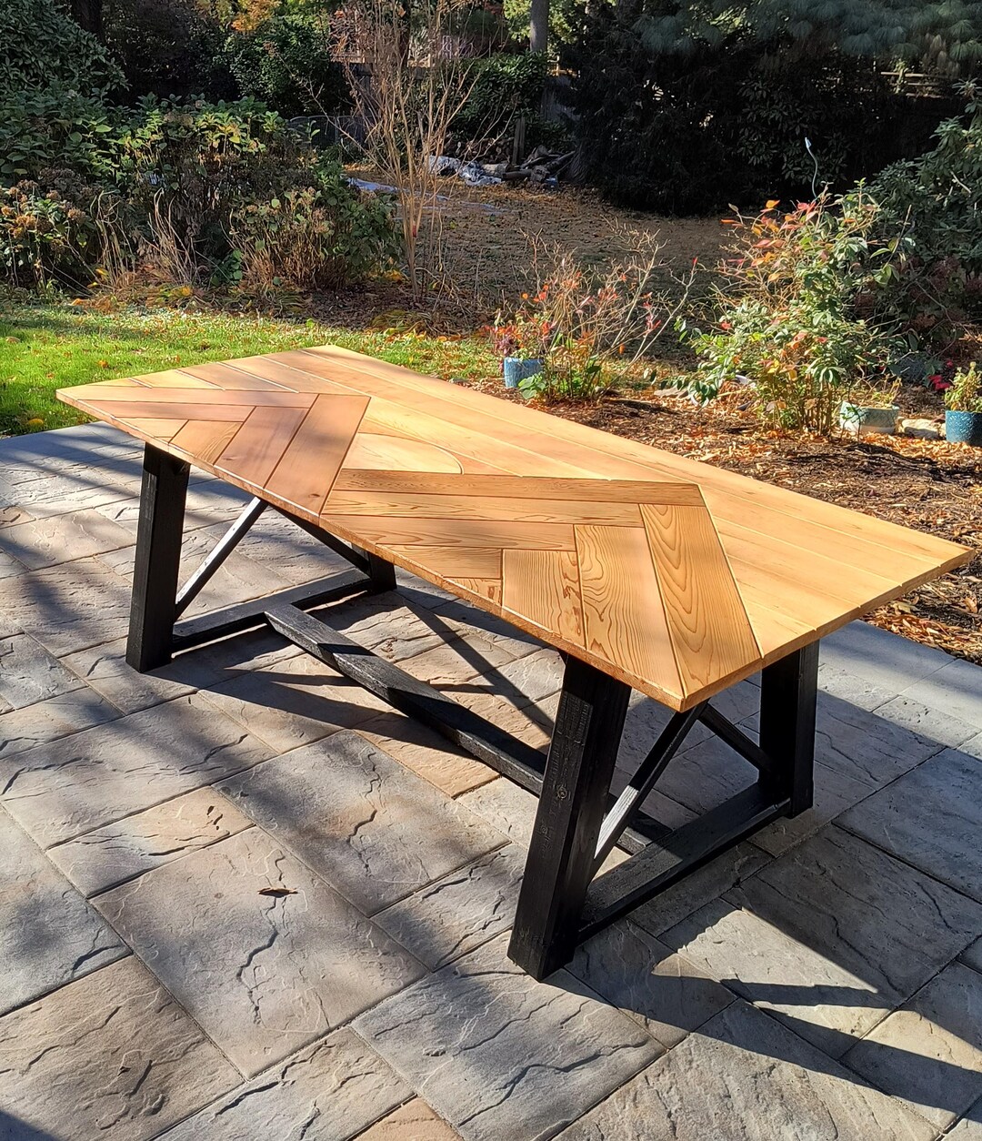 Custom Cedar Top Table With Mountain Sunrise Design - Etsy