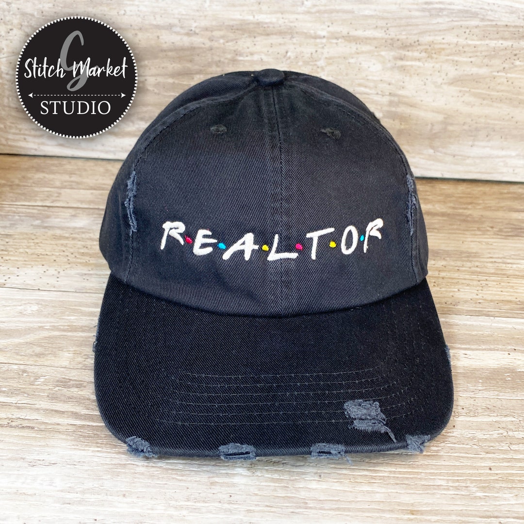 Realtor - Friends Logo Font | Baseball Cap Embroidered Design Woman's ...