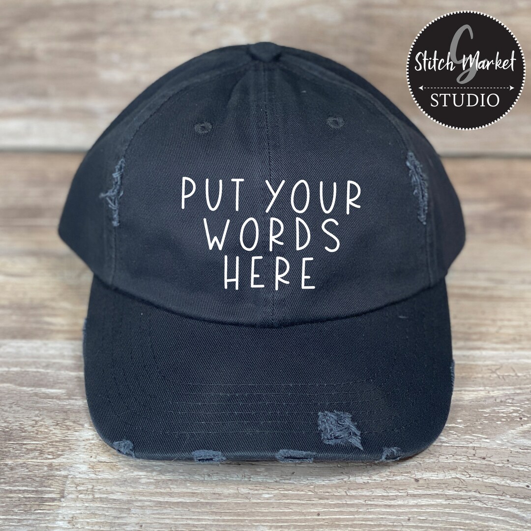 CUSTOM Embroidered Hat Distressed Low Profile Trucker Hat Personalized ...