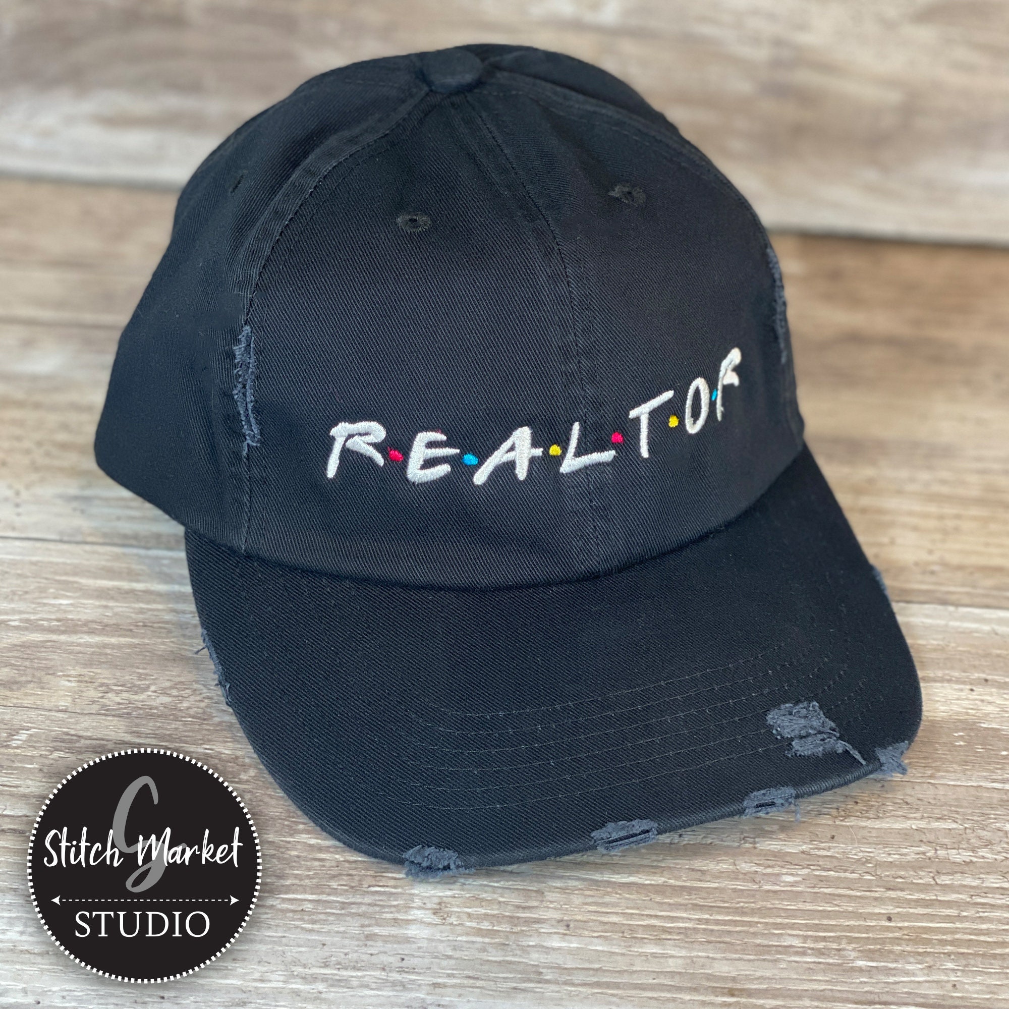 Realtor Friends Logo Font Baseball Cap Embroidered Design - Etsy
