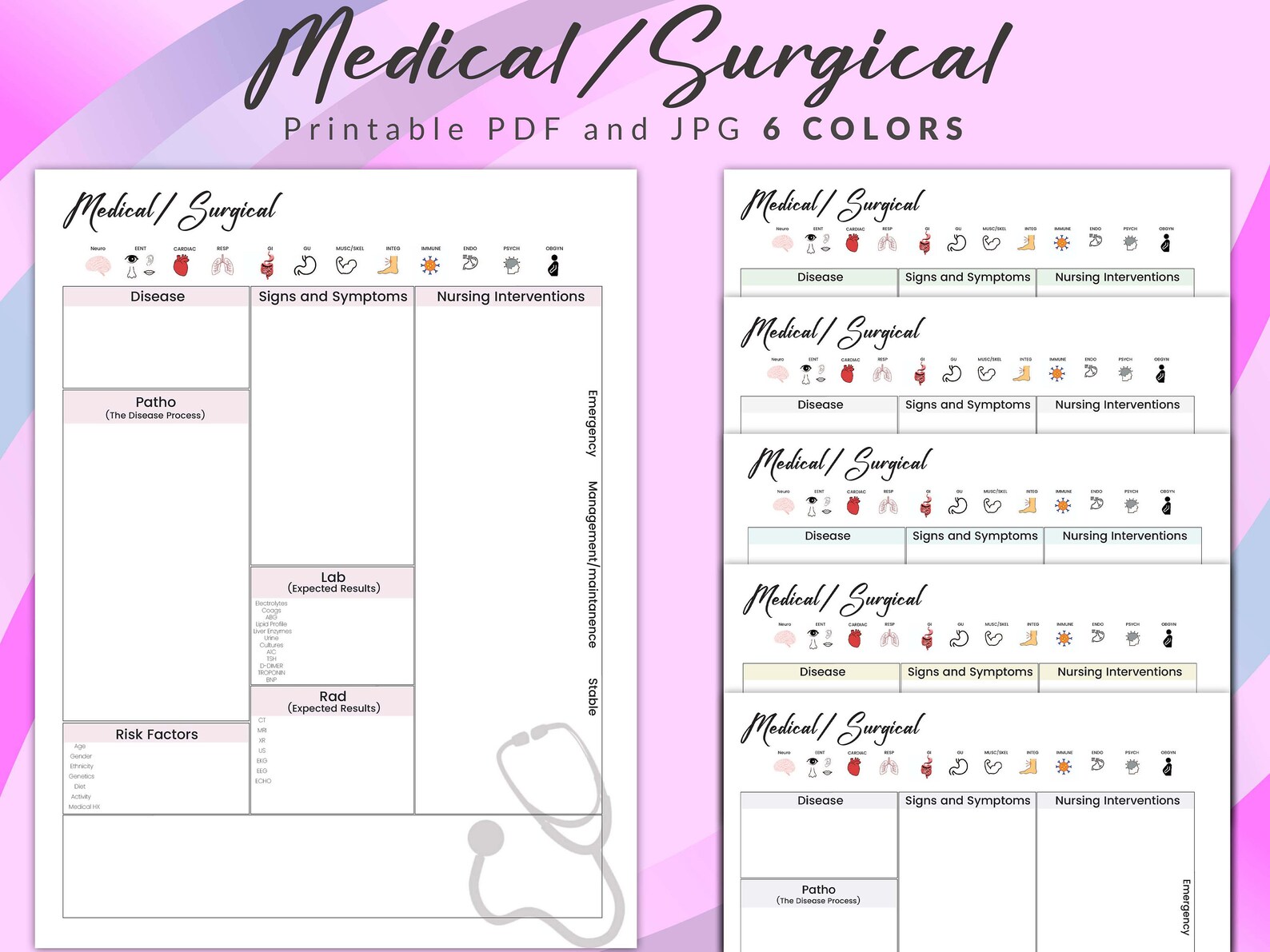 Nursing School Medical Surgical Template, Nursing School Planner ...