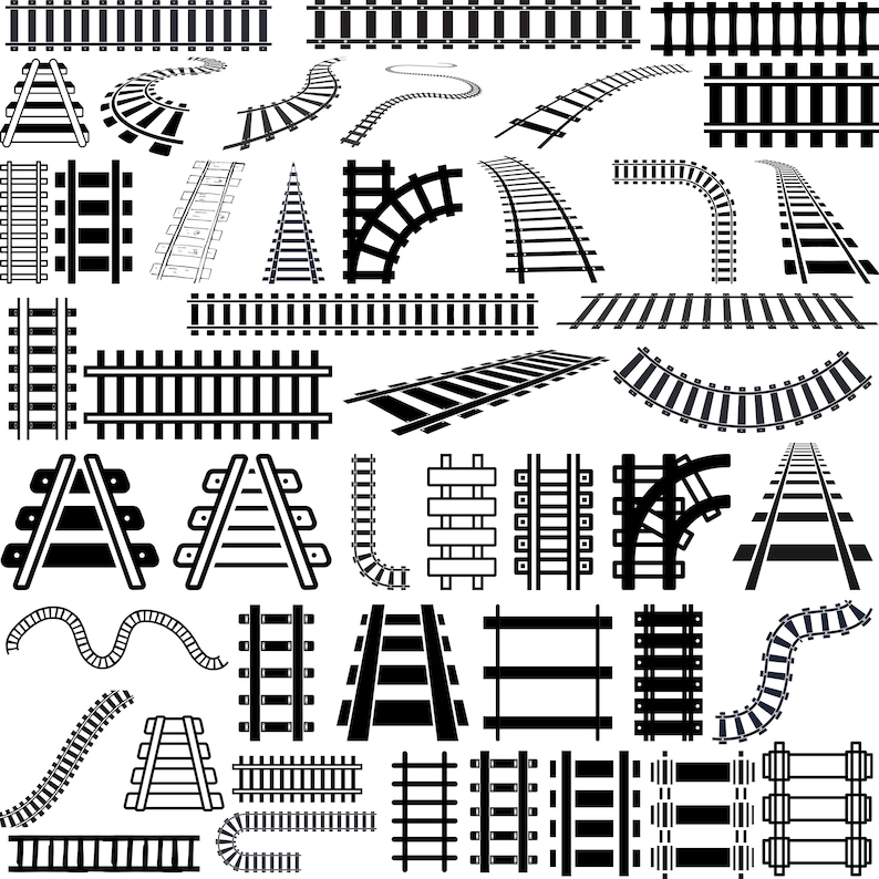 Train Tracks Svg Bundle, Train Clipart, Transport Svg, Train Track ...