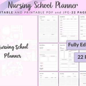 Editable Nursing School Planner Nursing School Notes - Etsy Canada