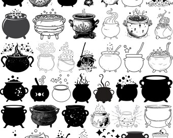Cauldron SVG Bundle, Cauldron PNG Bundle, Cauldron Clipart, Halloween ...