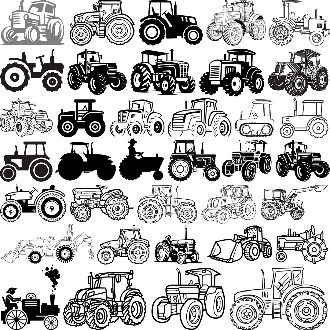 Tractor SVG Bundle, Tractor Clipart, Tractor Silhouette, Tractor SVG ...