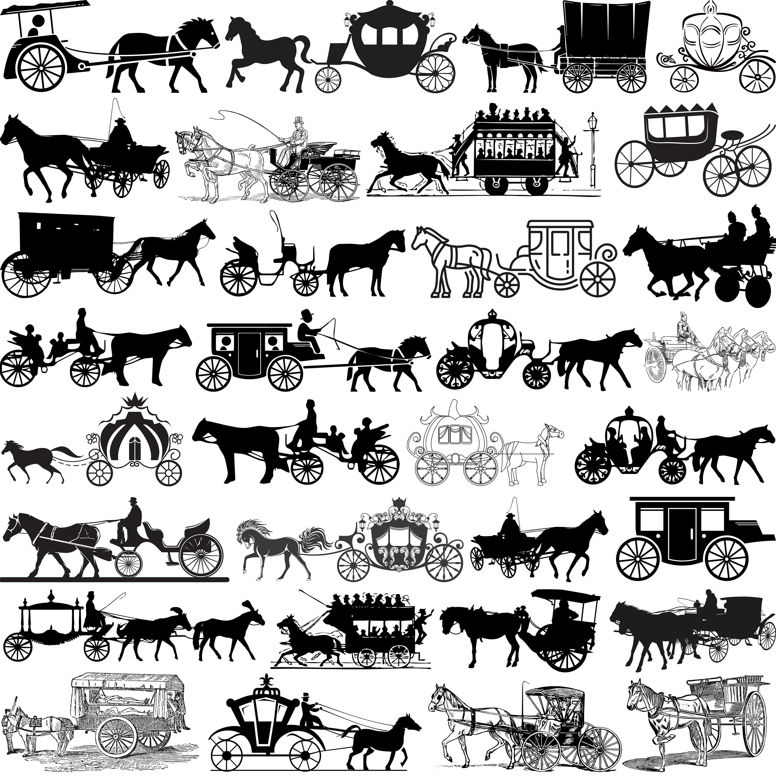 Carriages Svg Bundle, Carriage Clipart, Carriage Cut File, Carriage ...