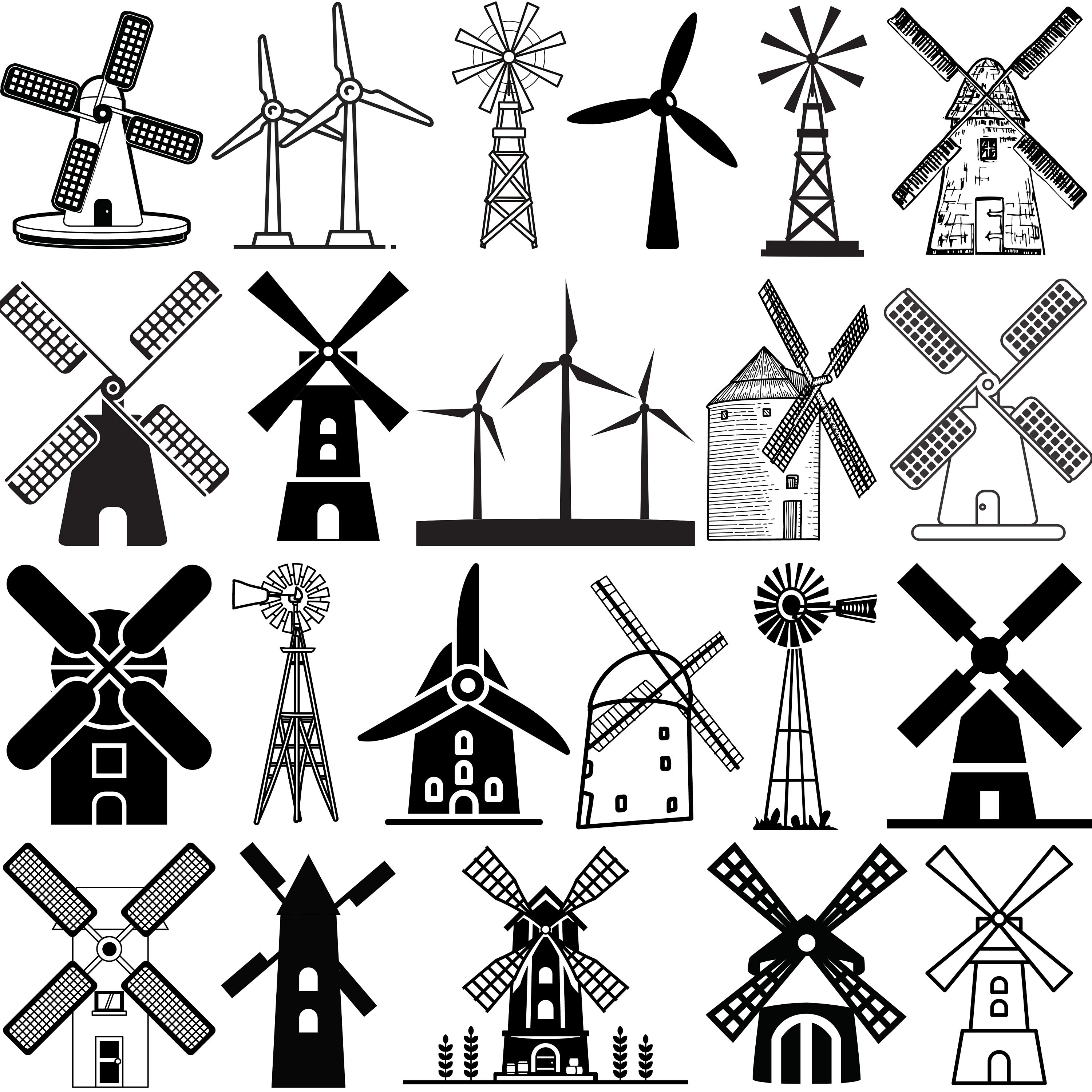 Windmill Svg Bundle,windmill SVG, Windmill Clipart, Windmill Files for ...