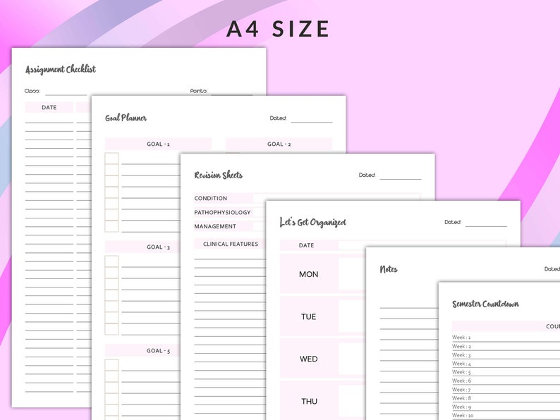 Editable Nursing School Planner Nursing School Notes - Etsy Canada