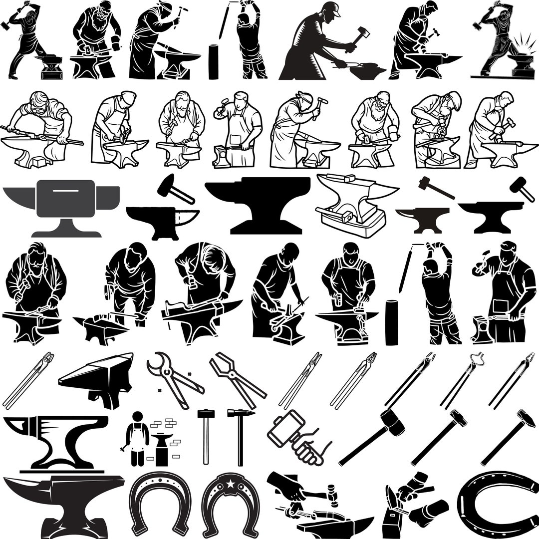 Blacksmith Svg Bundle, Blacksmith Clipart, Blacksmith Vector ...