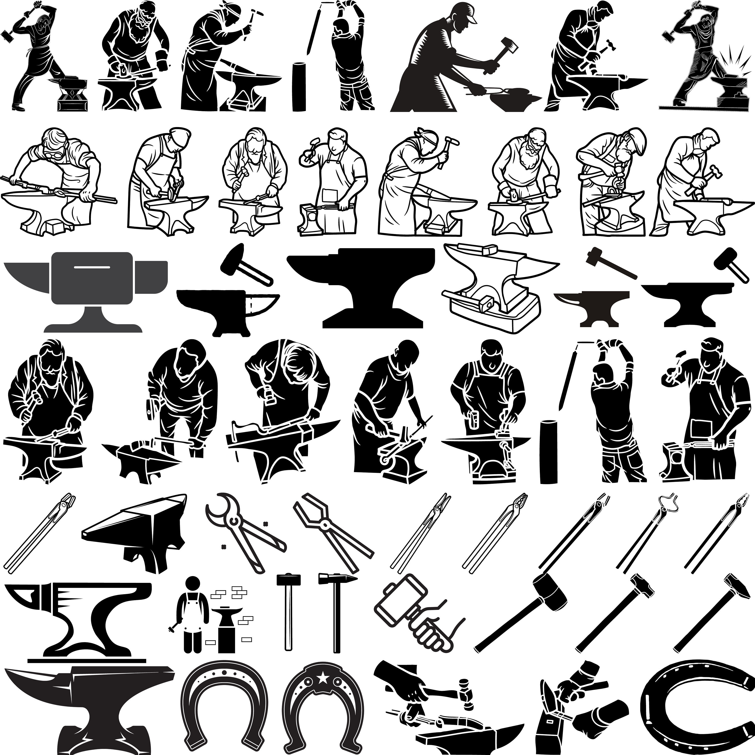 Blacksmith Svg Bundle, Blacksmith Clipart, Blacksmith Vector ...