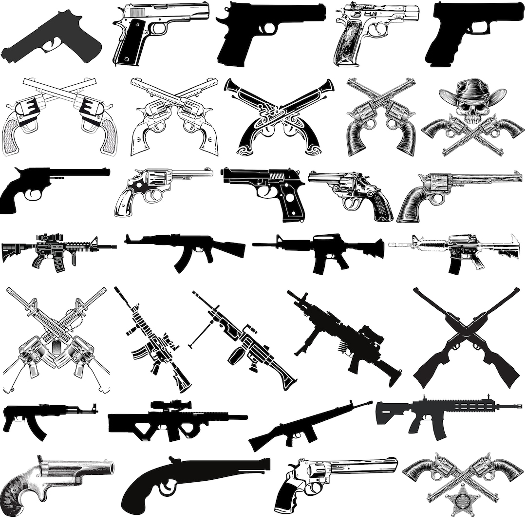 Guns SVG Bundle Weapon SVG Guns Silhouette SVG Cut Files - Etsy Canada