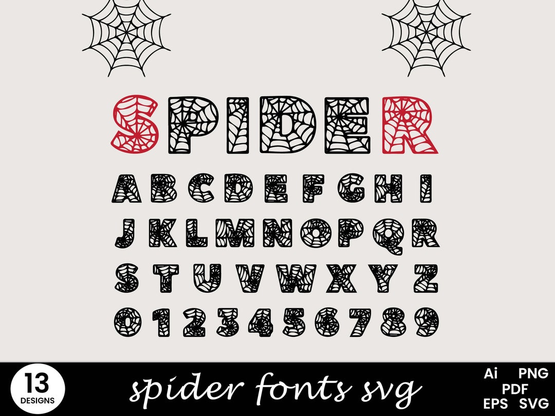 Spider Font SVG, Spider Alphabet SVG, Spider Font, Spider Letters ...