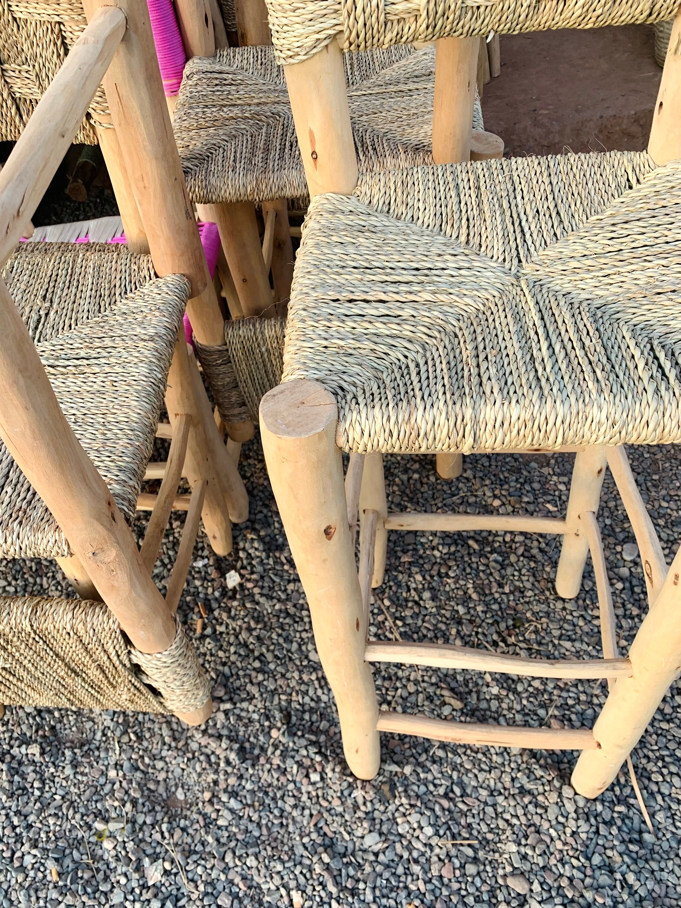 Moroccan Handmade Bar Stool With a Wooden Structure a Back - Etsy