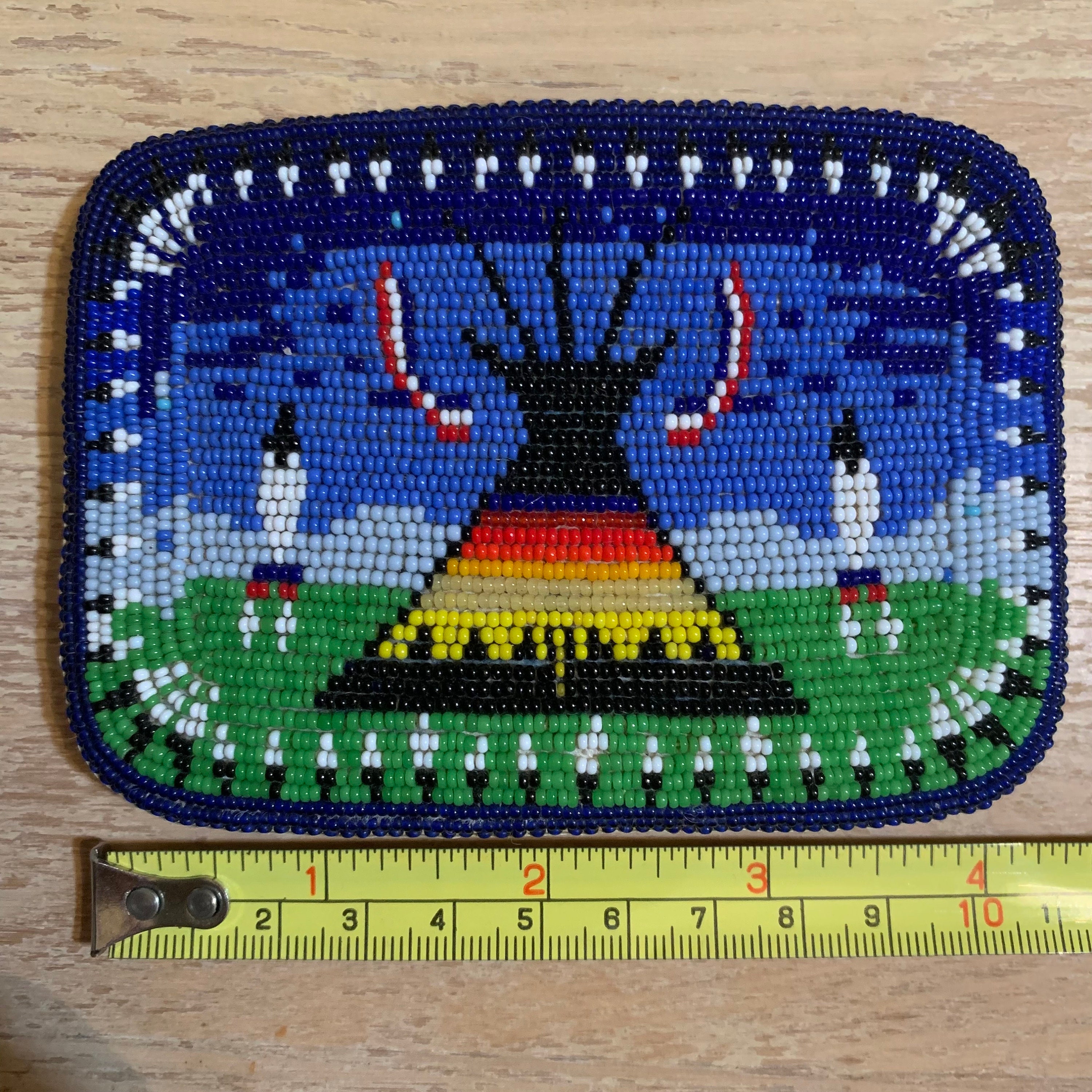 Native American Beaded Belt Buckle Hand Crafted Leather Lined - Etsy