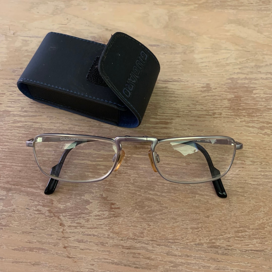 GIUGIARO Designer Vintage Silver Color Folding Prescription Eyeglass ...