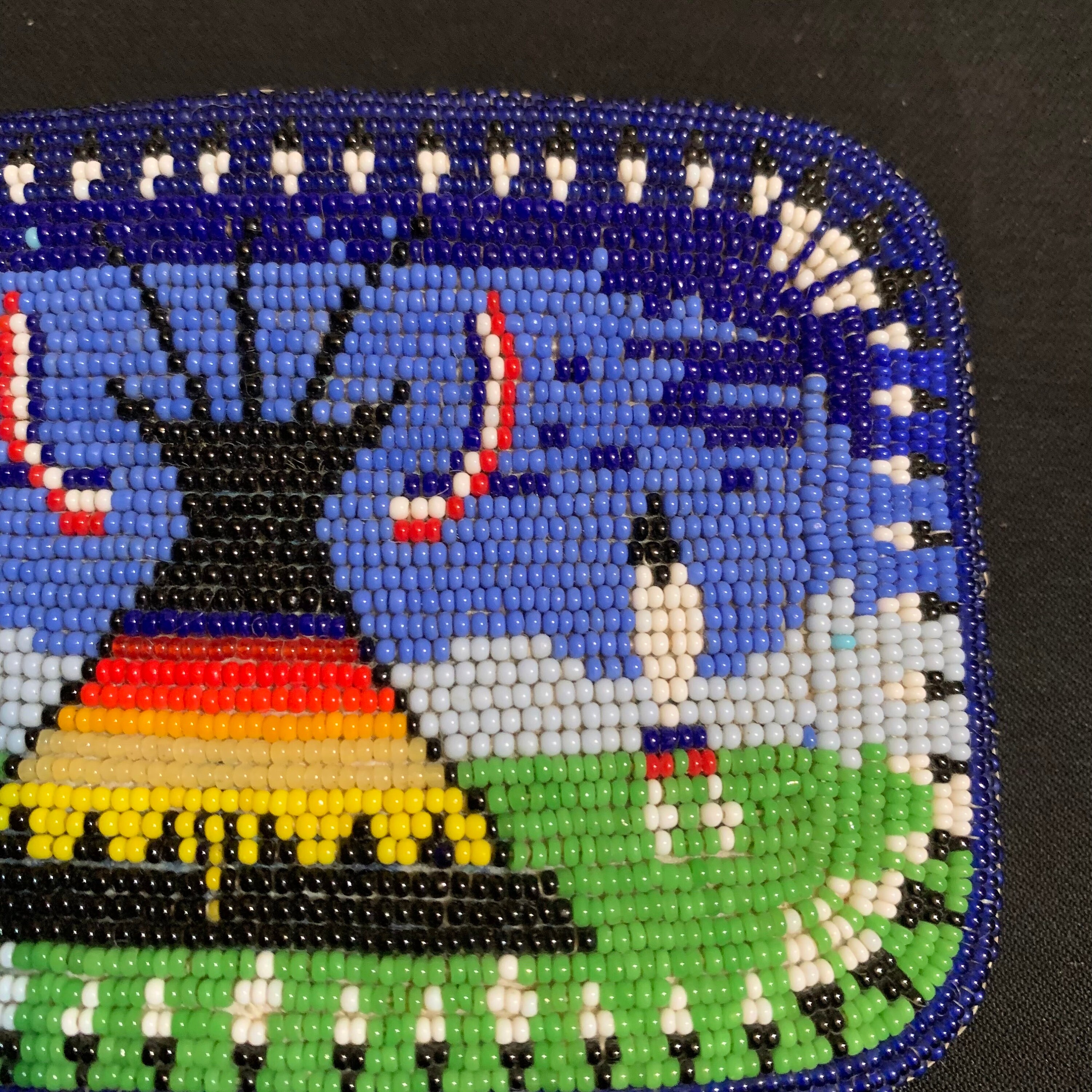 Native American Beaded Belt Buckle Hand Crafted Leather Lined - Etsy