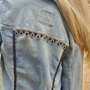Blinged Denim Jacket / Bedazzled Denim Jacket / Rhinestone Jacket ...