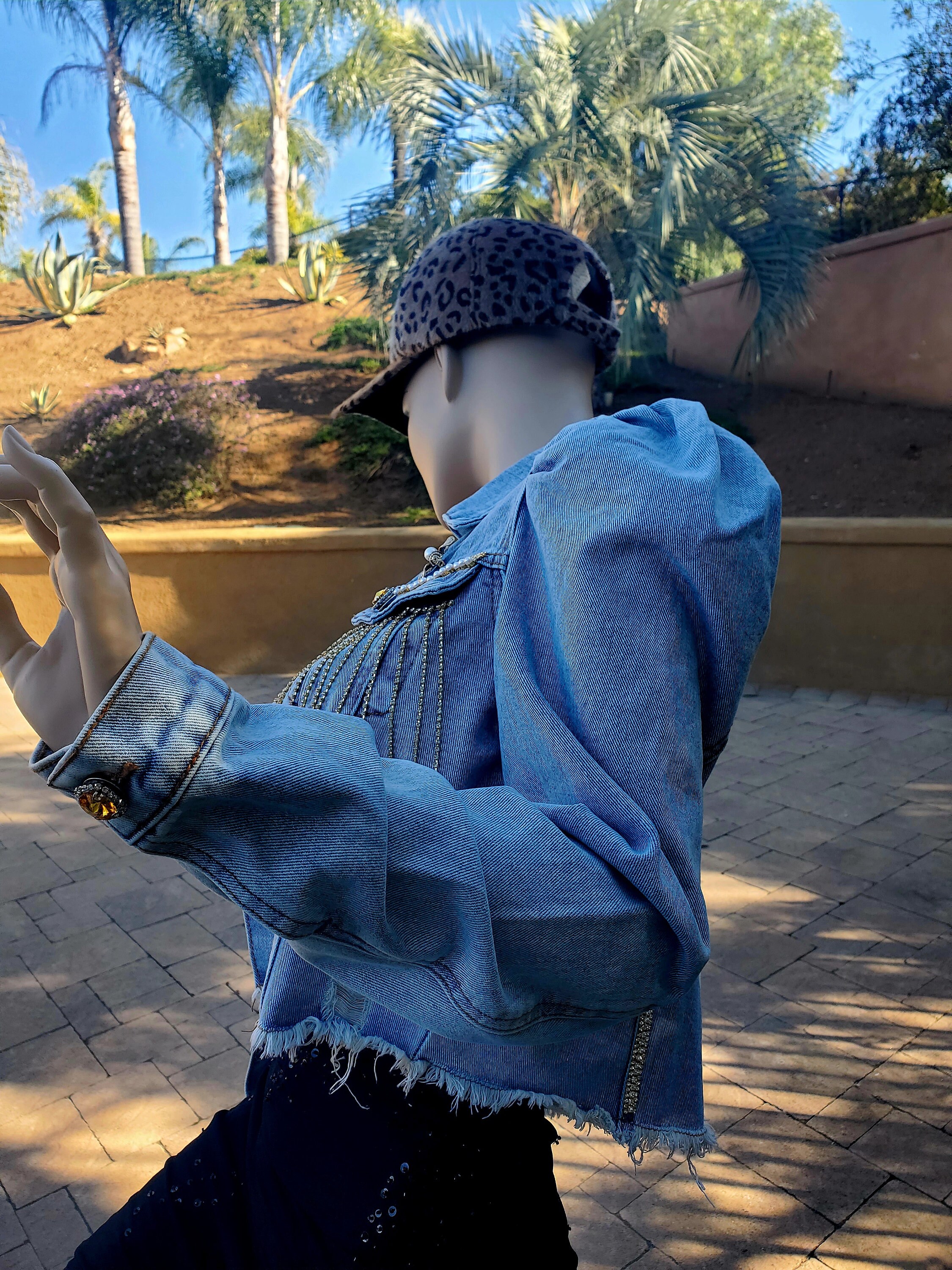 Retro Denim Jacket / Vintage Rhinestone Denim Jacket / Concert Jacket ...