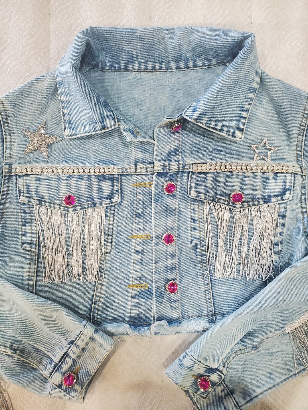 Country Glam Denim Jacket / Barbie Rhinestone Jacket / Bling Jacket ...