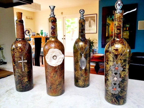 Wine Bottle Fairy Lights Hand Painted Wine Bottles Gift - Etsy