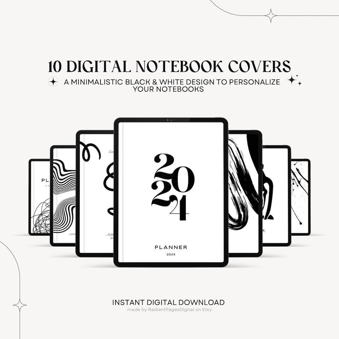 10 MINIMALISTIC Black & White 2024 Notebook Covers, for Goodreads ...