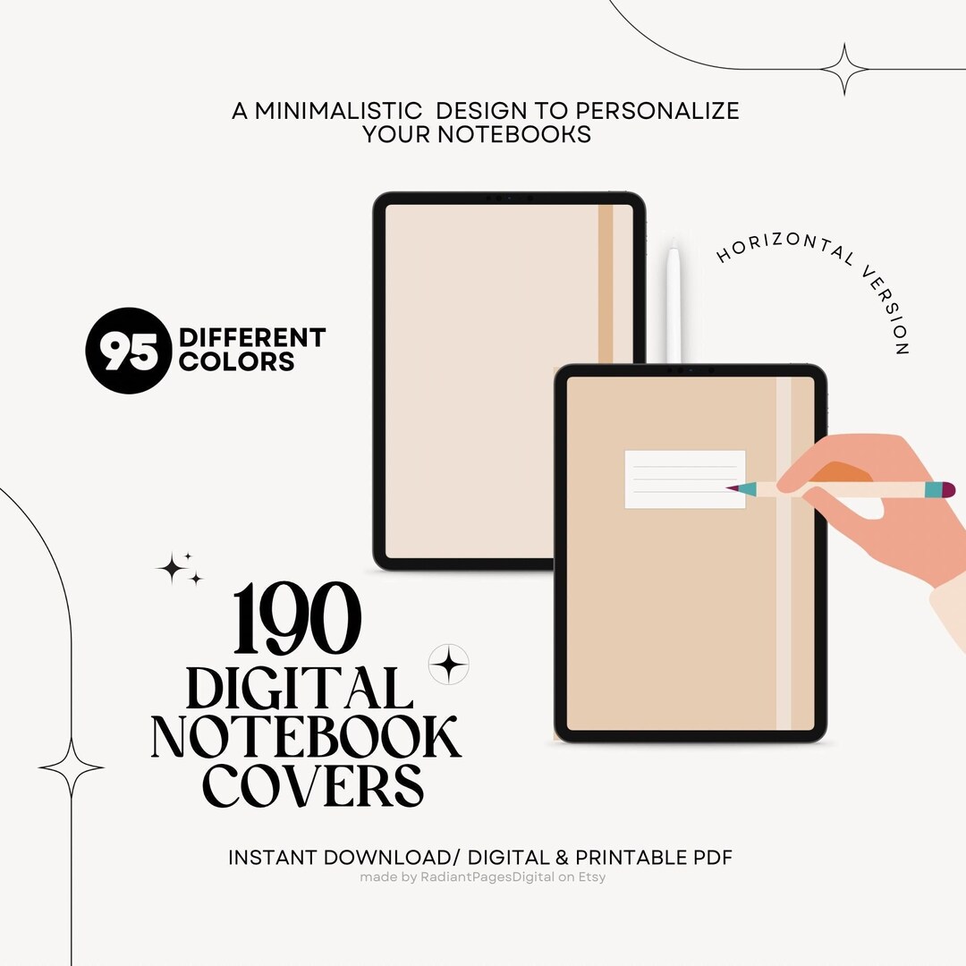 190 MINIMALISTIC Digital Notebook Covers for Goodnotes - Etsy
