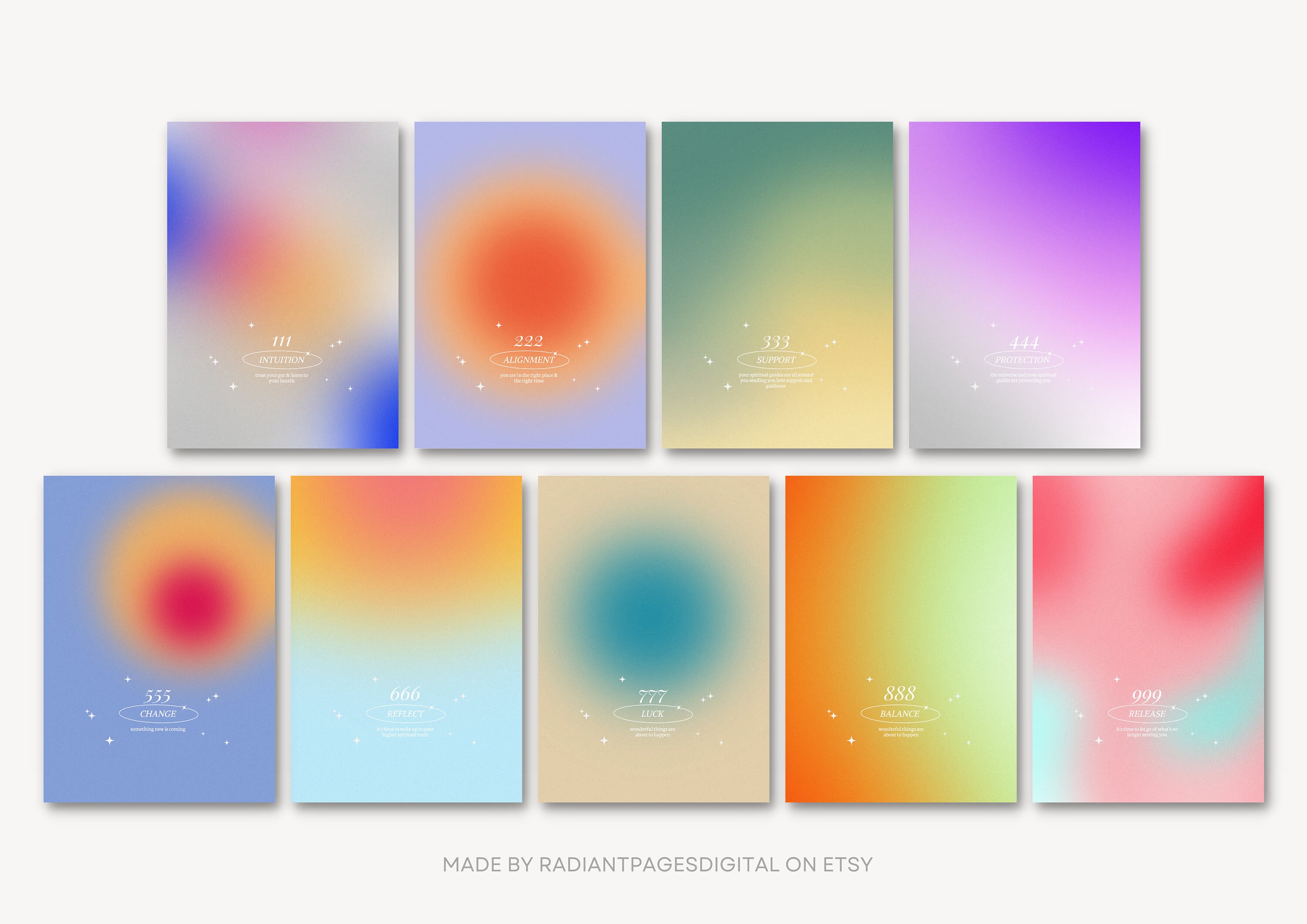 Angel Number Background Covers, Aura Backgrounds for Goodnotes ...