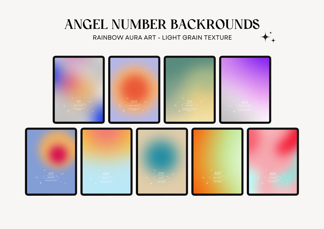 Angel Number Background Covers, Aura Backgrounds for Goodnotes ...