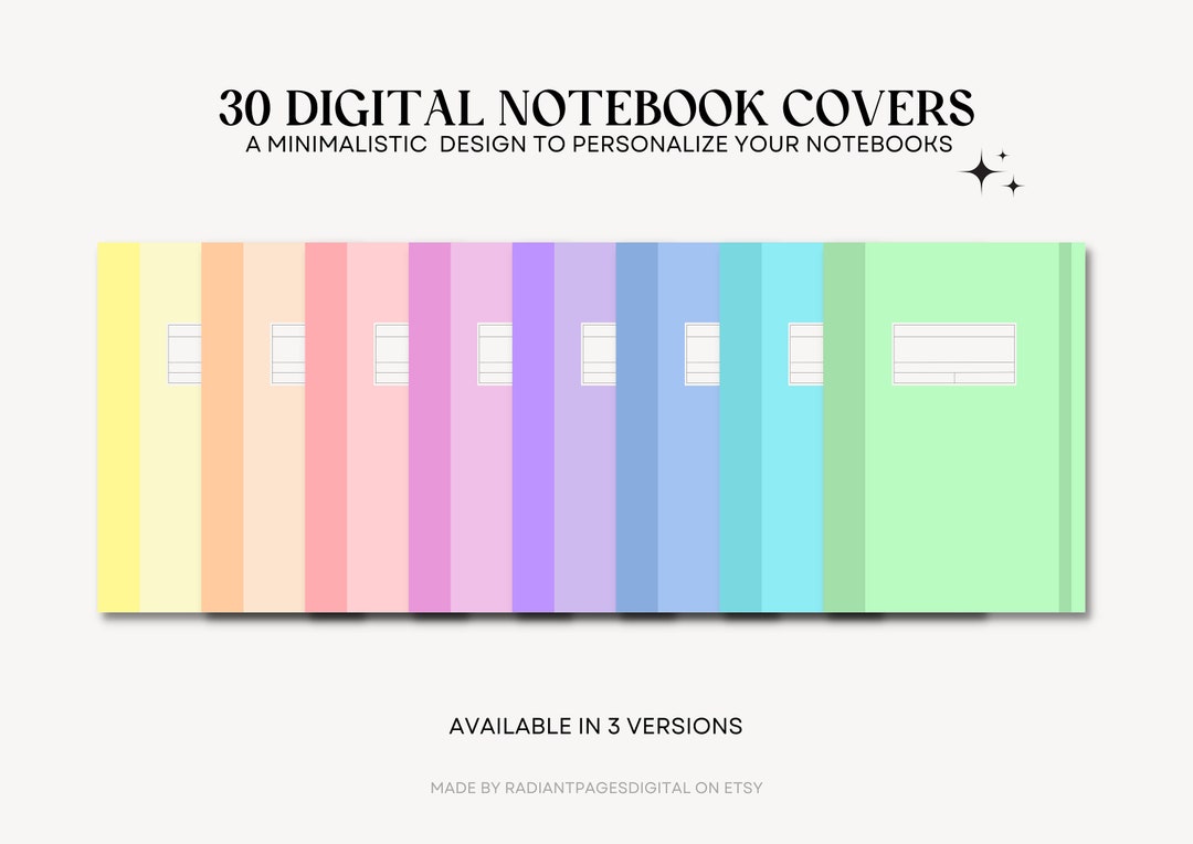 30 MINIMALISTIC Digital Notebook Covers for Goodnotes, Notability, Etc ...