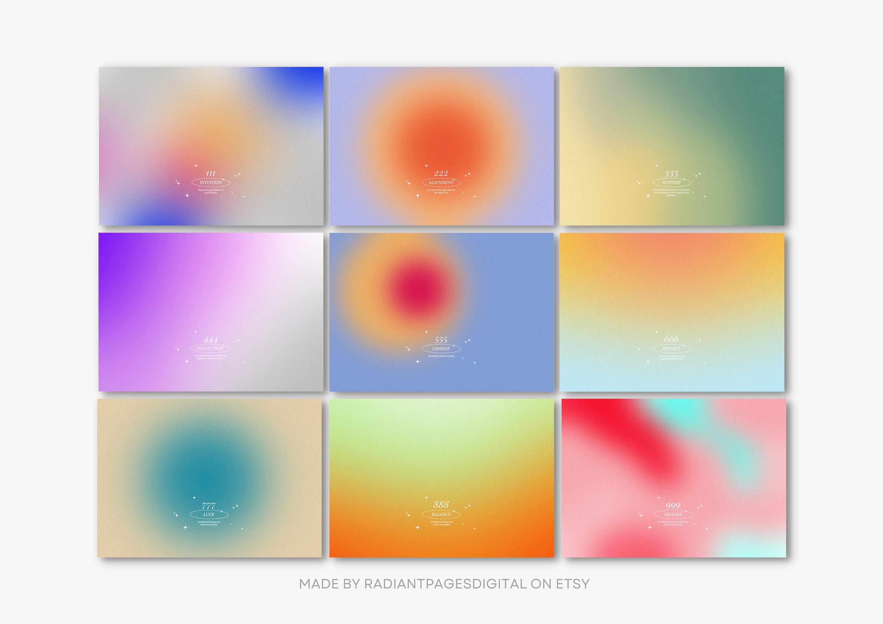 Angel Number Background Covers, Aura Backgrounds for Goodnotes ...