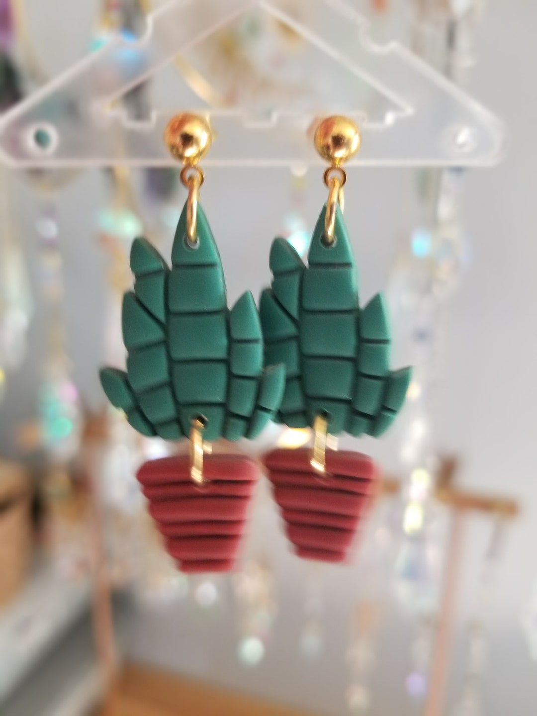 Cute Plant Earrings, Cactus Earrings, Gift for Plant Lover, Plant Mom ...