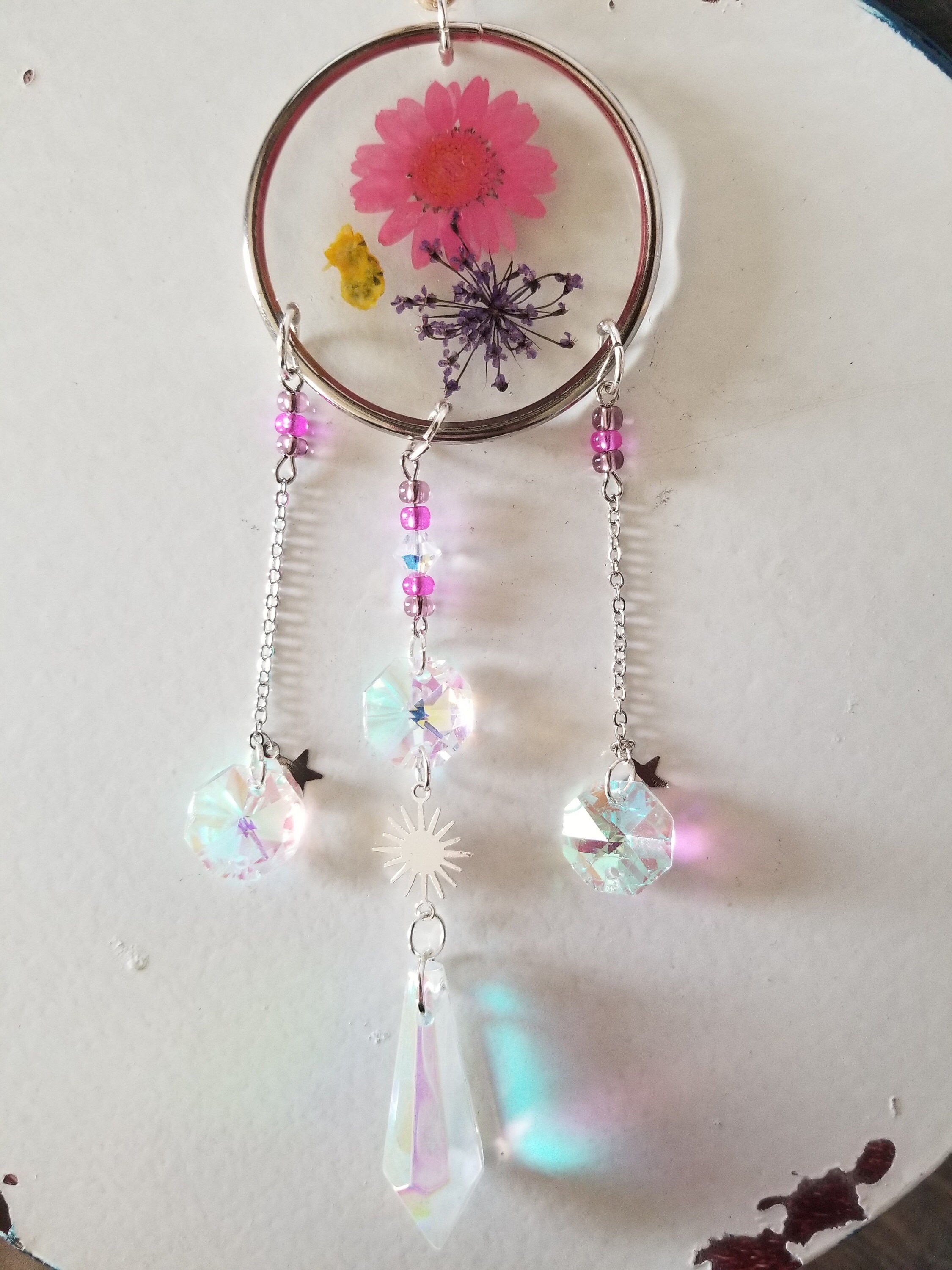 Floral Suncatcher,handmade Birthday Gift for Her,witchy Gifts for Women ...