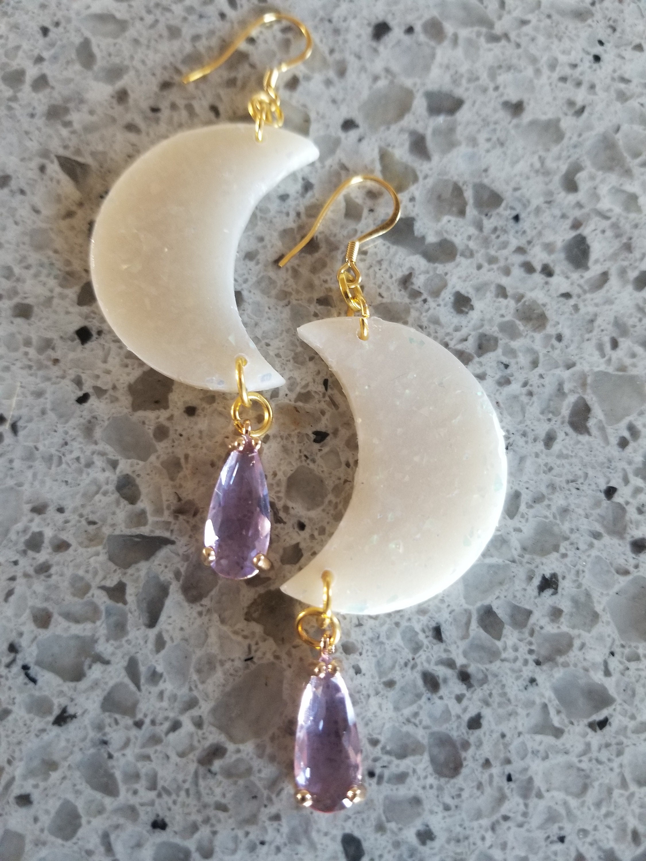 Polymer Clay Moon Earrings,handmade Birthday Gift for Her,witchy Gifts ...