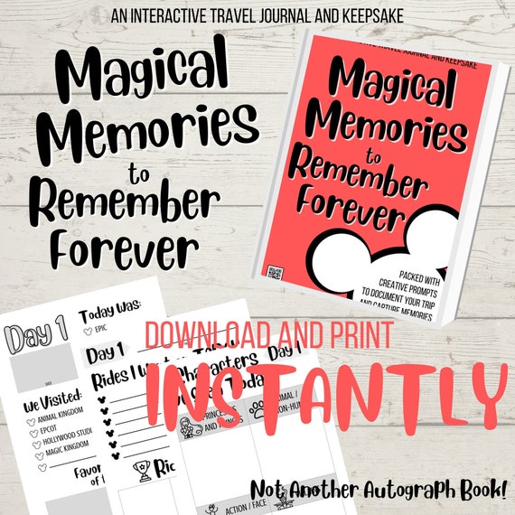INSTANT DOWNLOAD Interactive Travel Journal / Magical Memories - Etsy