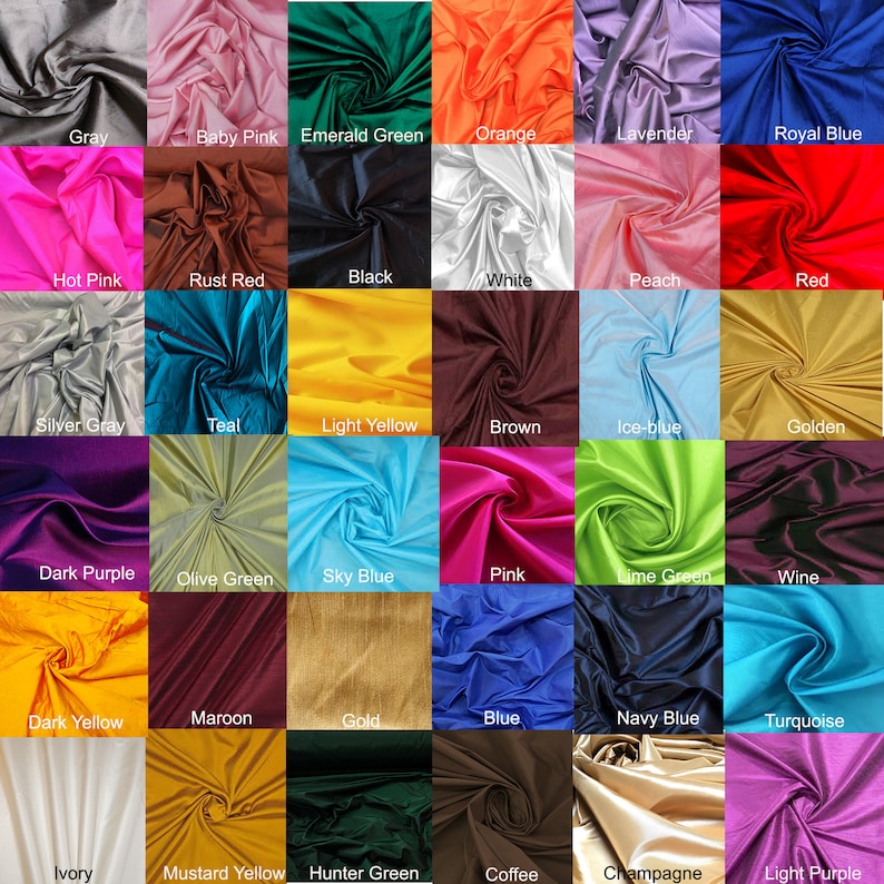 36 Color Taffeta Fabric, per Yard Taffeta Silk Fabric, Wholesale ...