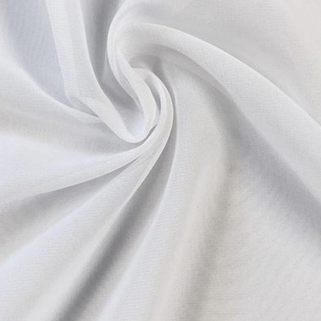 White Chiffon Fabric, Wedding White Colour Chiffon Fabric - Etsy