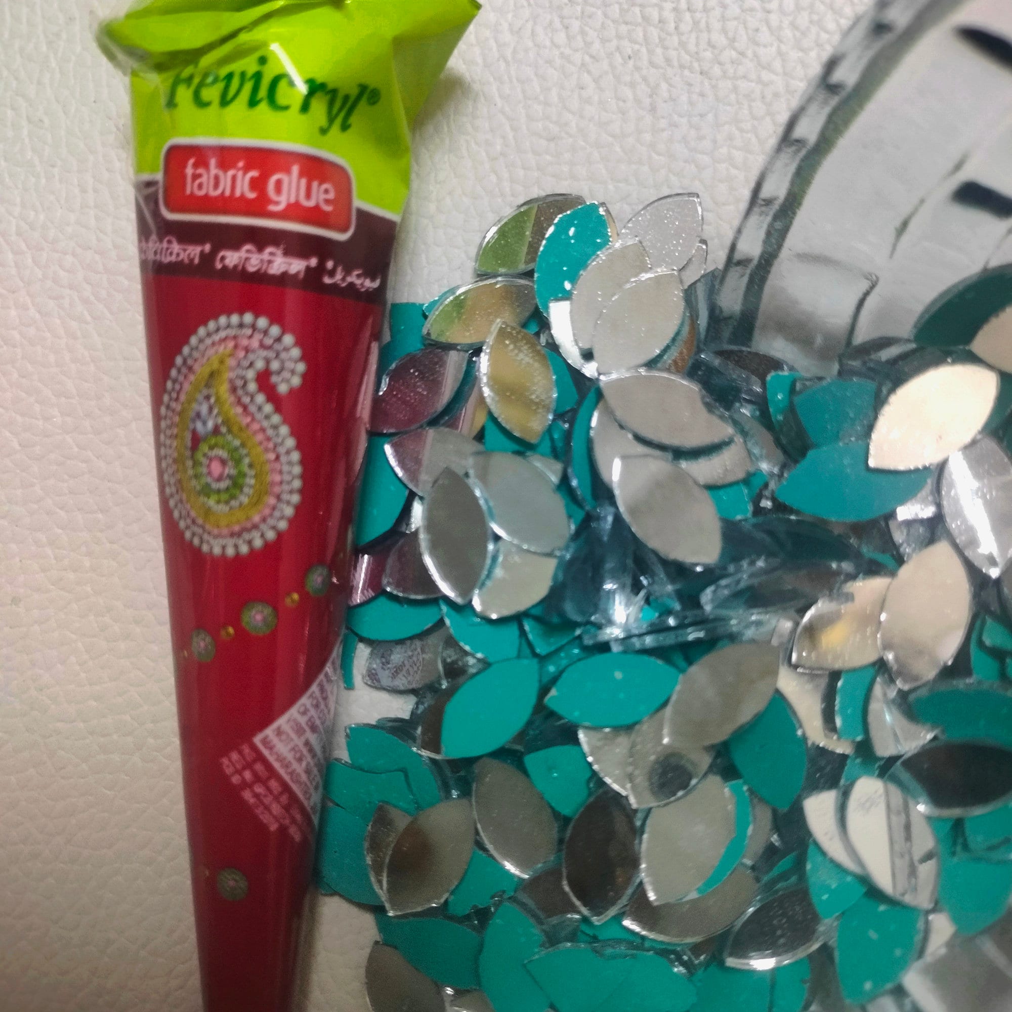 Leaf Shaped Craft Glass Pieces, Eye-shape Mirror for Crafts, Lippan Art ...