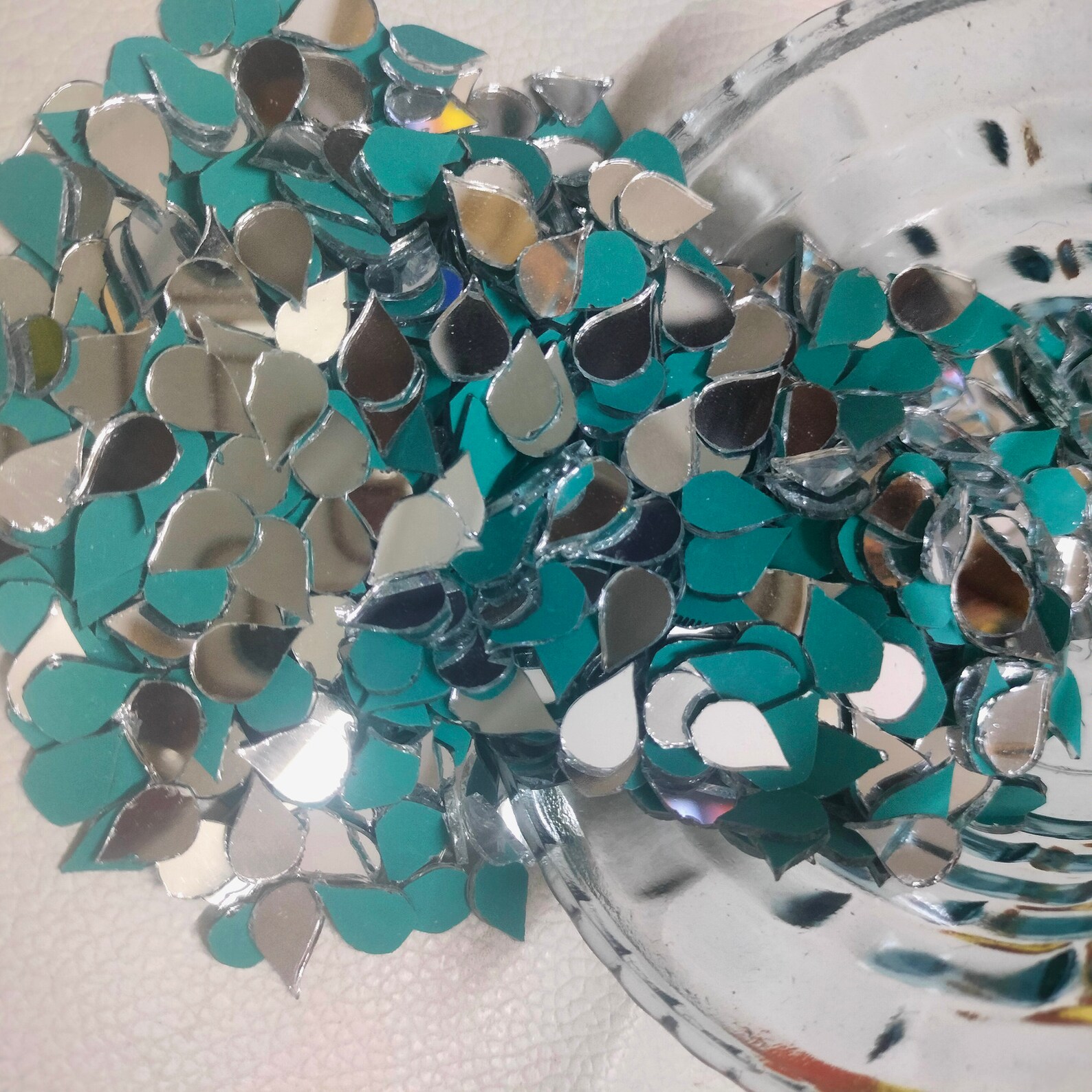 Teardrop Shape Mirror for Crafts, Small Mirror Glass Pieces, Lippan Art ...
