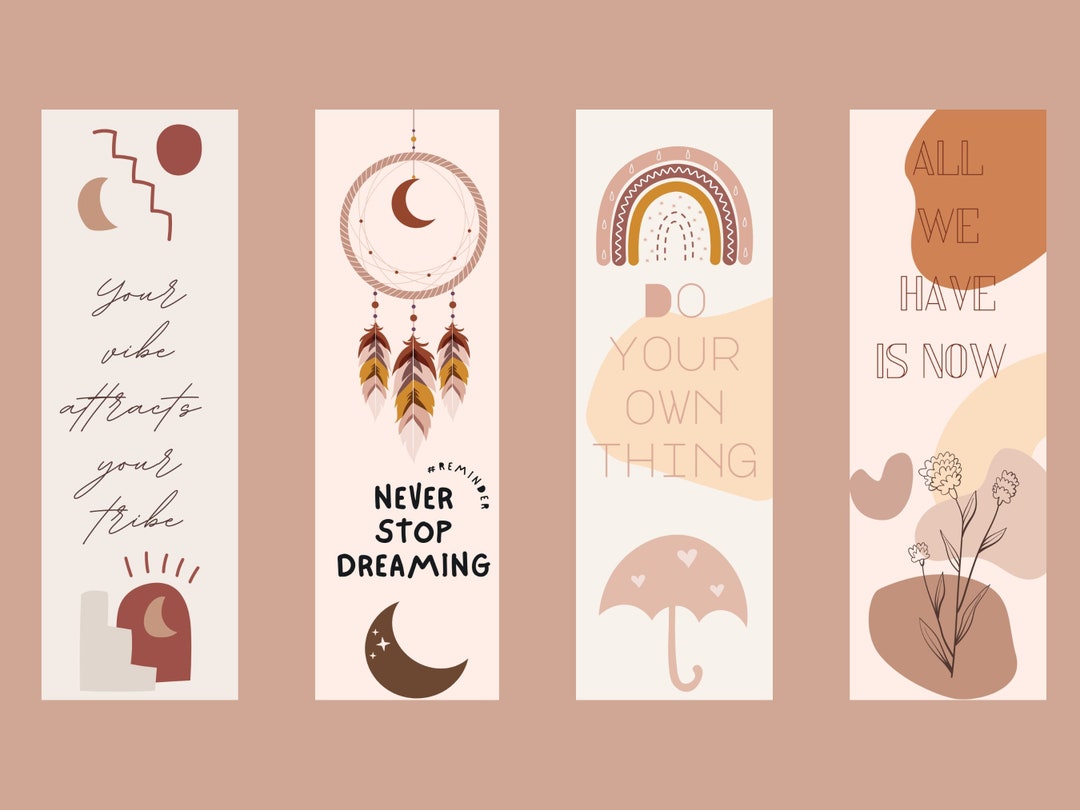 Printable Boho Bookmarks, Instant Digital Download, Bookmarks for ...