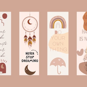 Printable Boho Bookmarks, Instant Digital Download, Bookmarks for ...