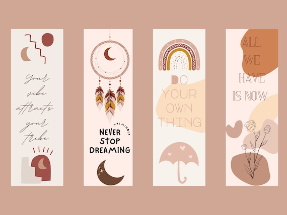 Printable Boho Bookmarks Instant Digital Download Bookmarks - Etsy